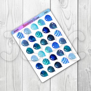 Blue Balloon Stickers AD005 - Etsy