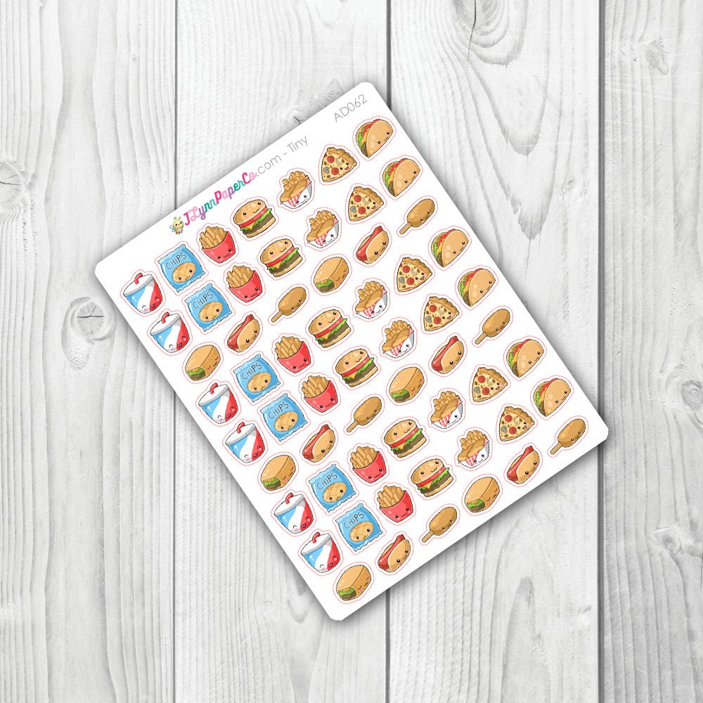Kawaii Junk Food Stickers | AD062 - Etsy