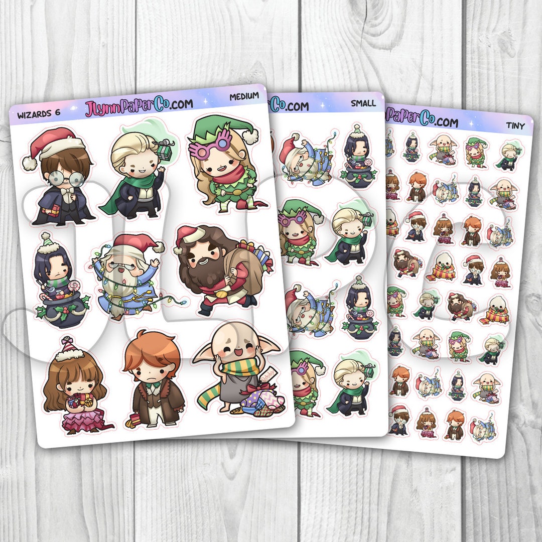 Wizards & Witches 6 Chibi Character Stickers - Etsy