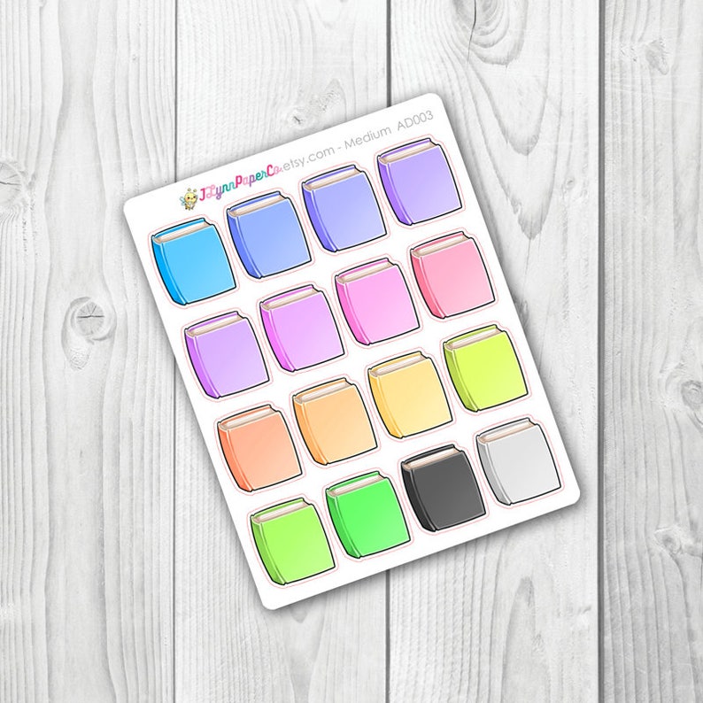 Pastel Book Stickers AD003 | Etsy