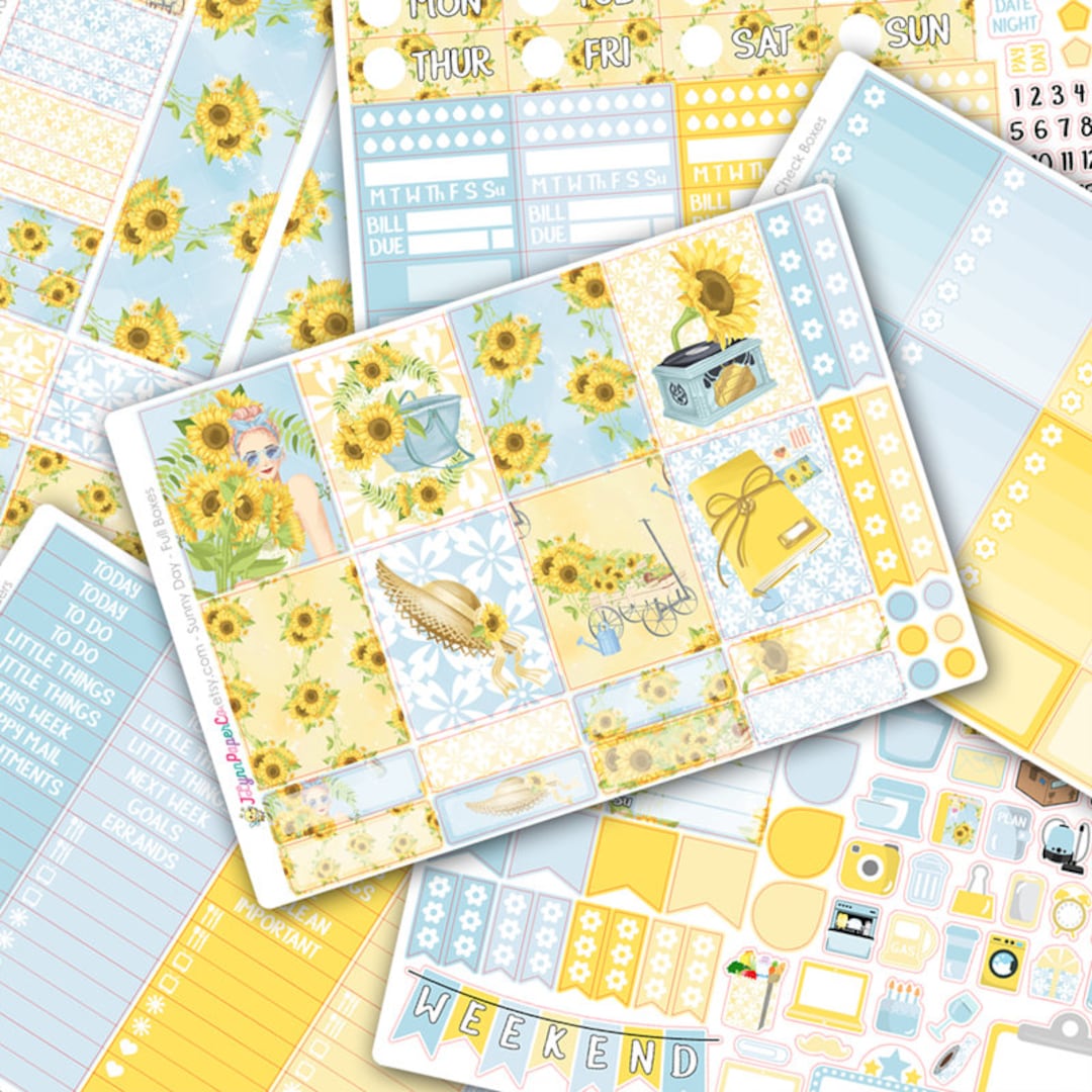 Sunny Day Deluxe Weekly Planner Sticker Kit - Etsy