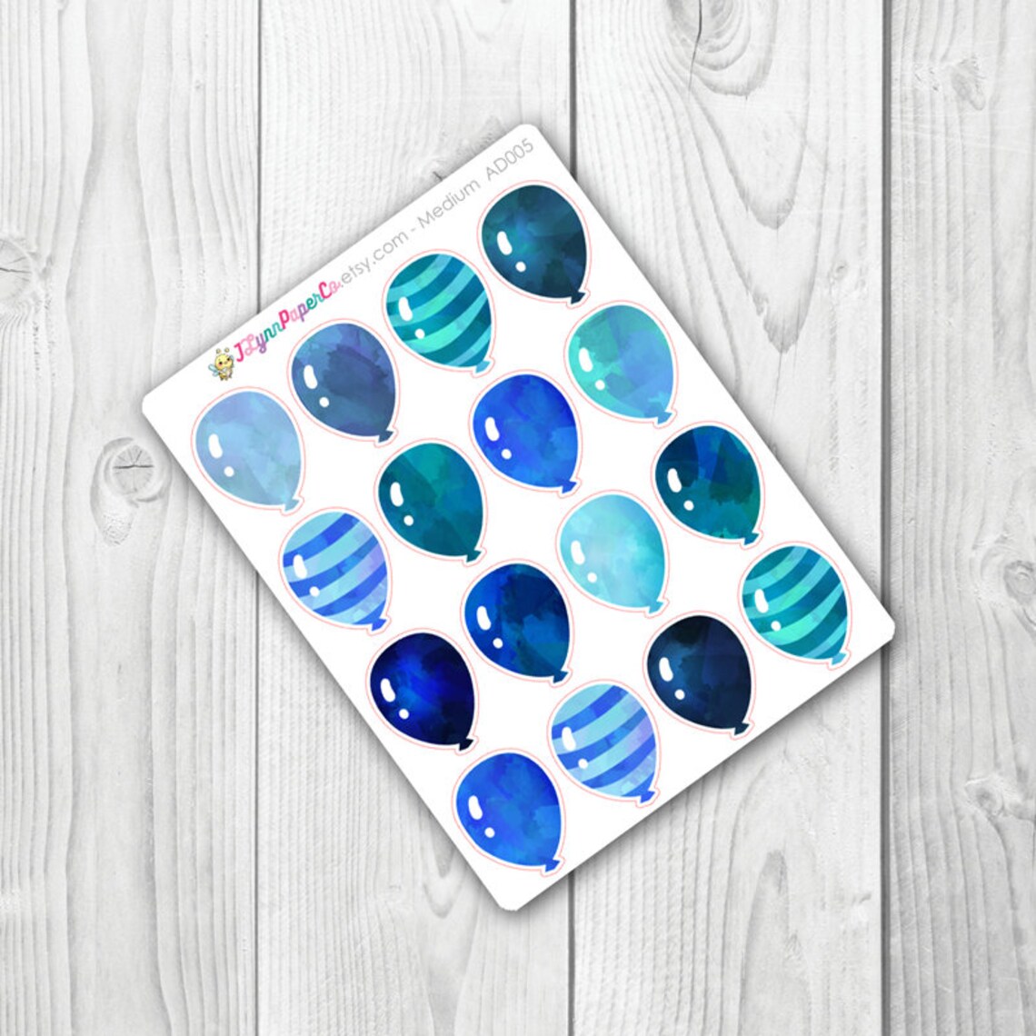Blue Balloon Stickers AD005 - Etsy