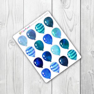 Blue Balloon Stickers AD005 - Etsy