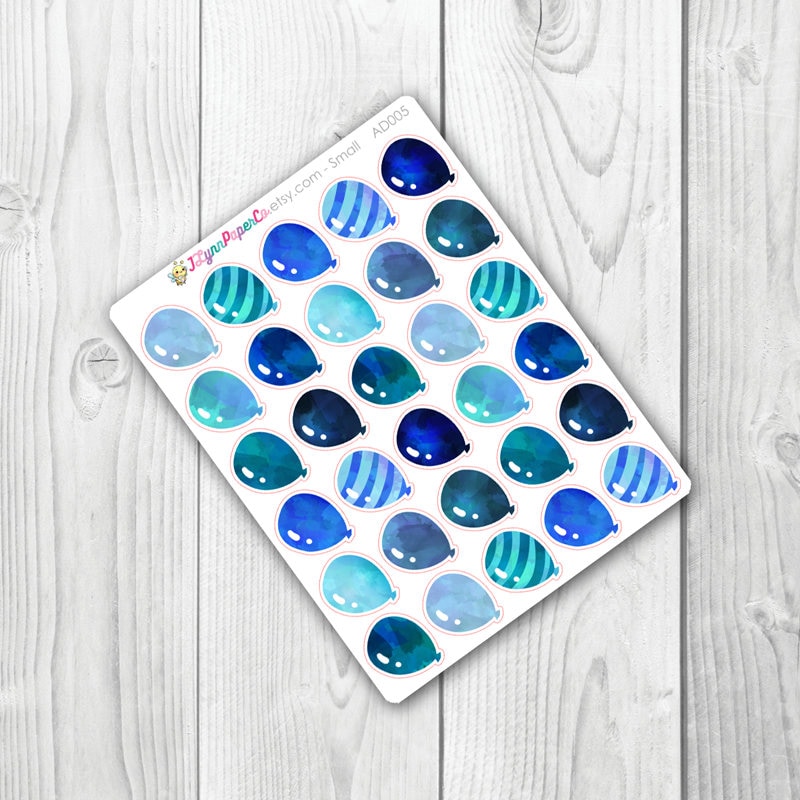 Blue Balloon Stickers AD005 - Etsy
