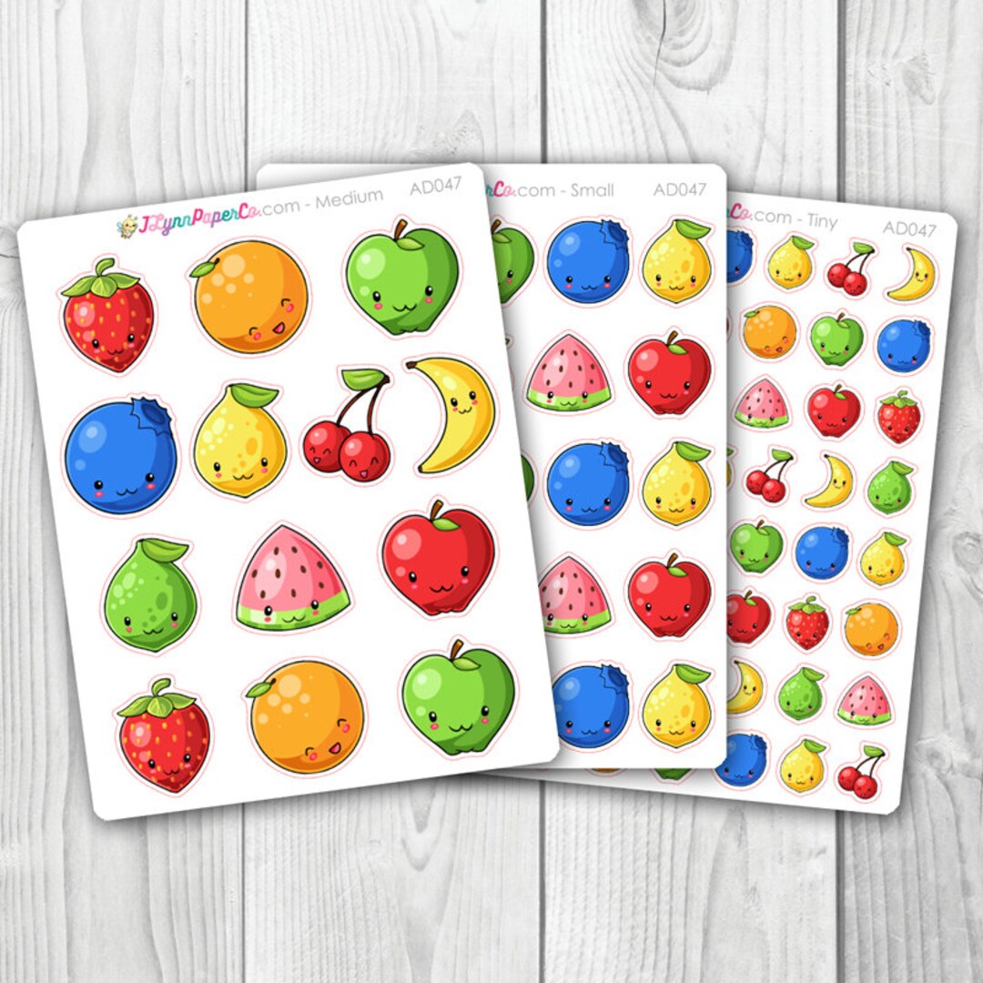 Kawaii Fruit Stickers | AD047 - Etsy