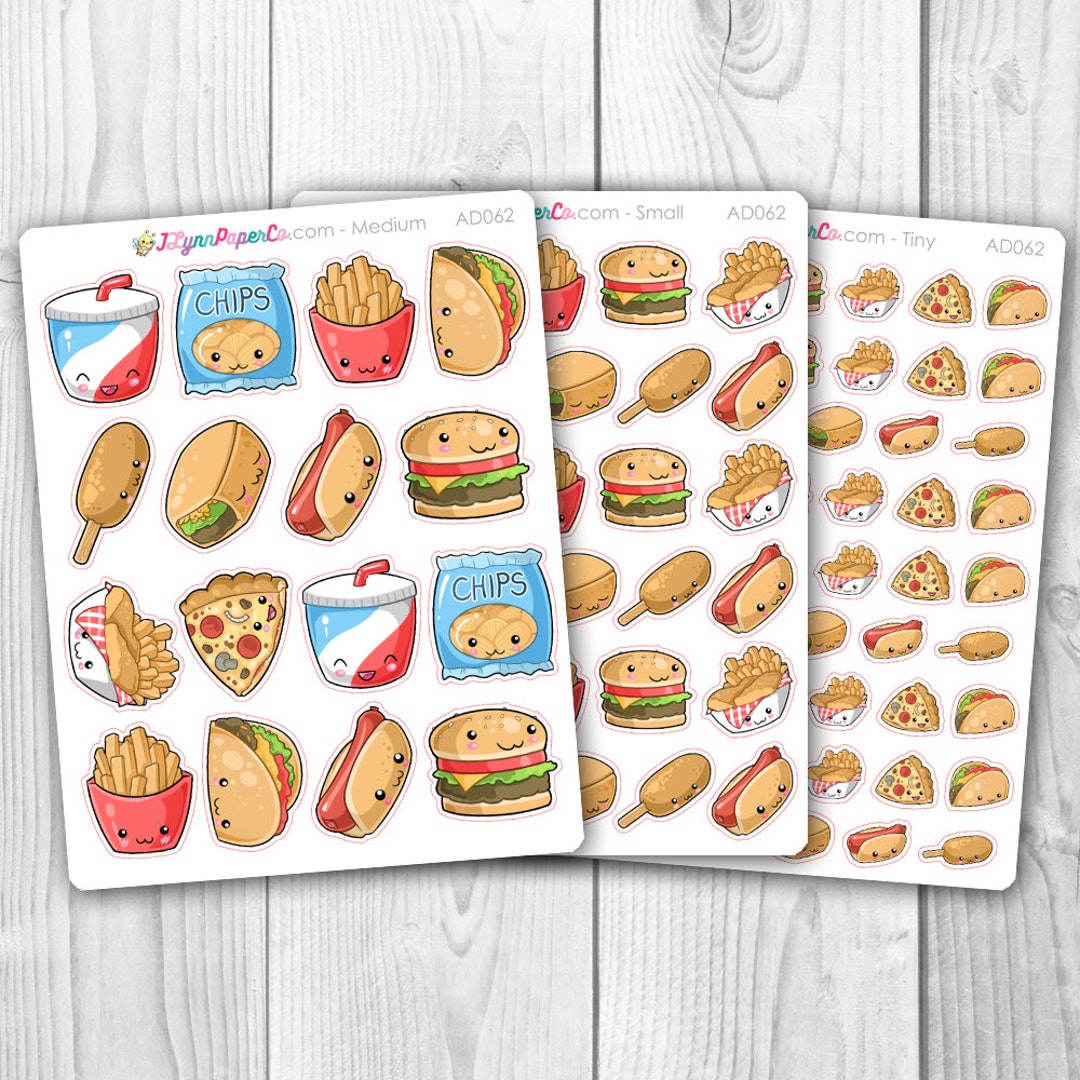 Kawaii Junk Food Stickers | AD062 - Etsy
