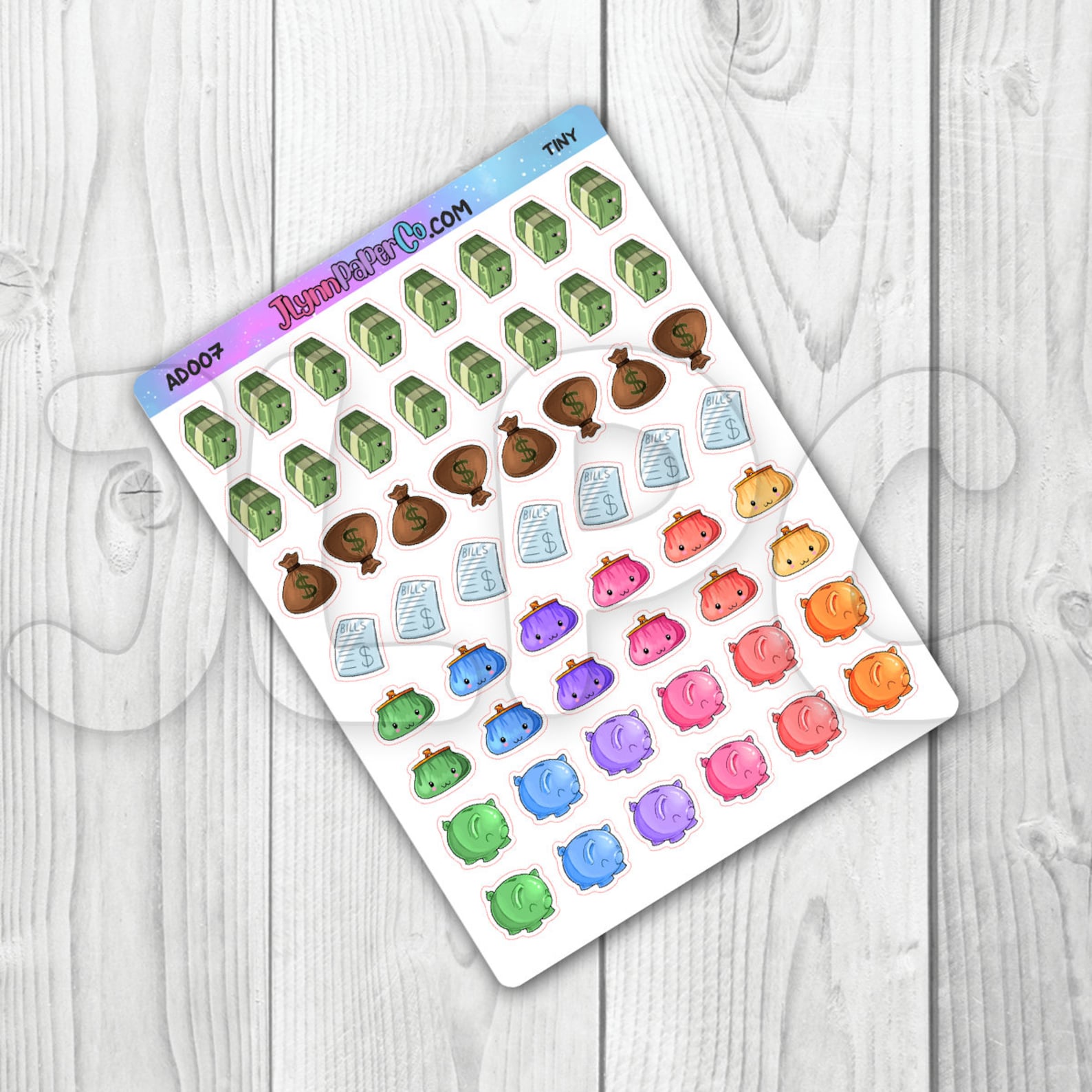 Kawaii Money Stickers AD007 - Etsy