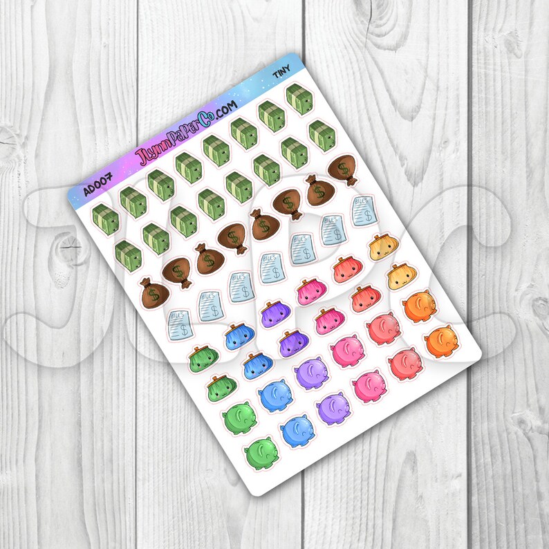 Kawaii Money Stickers AD007 - Etsy