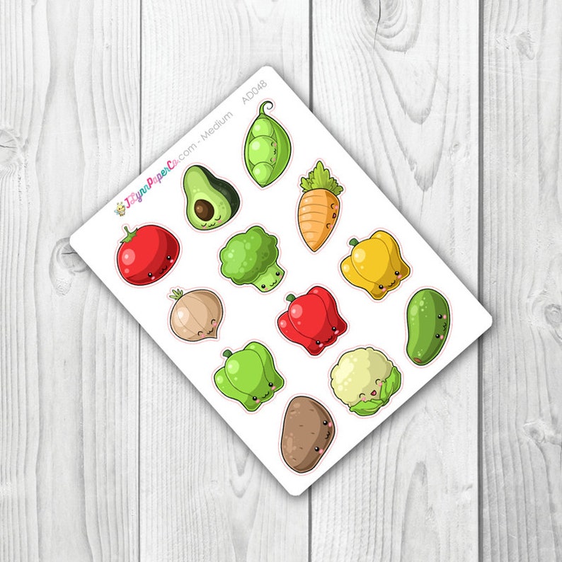 Kawaii Veggie Stickers | AD048 - Etsy