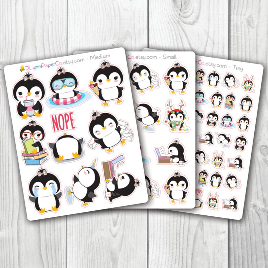 Penguin Stickers - Etsy