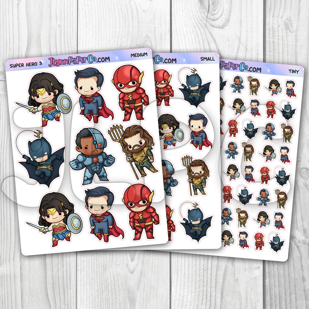 Super Hero 3 Stickers - Etsy