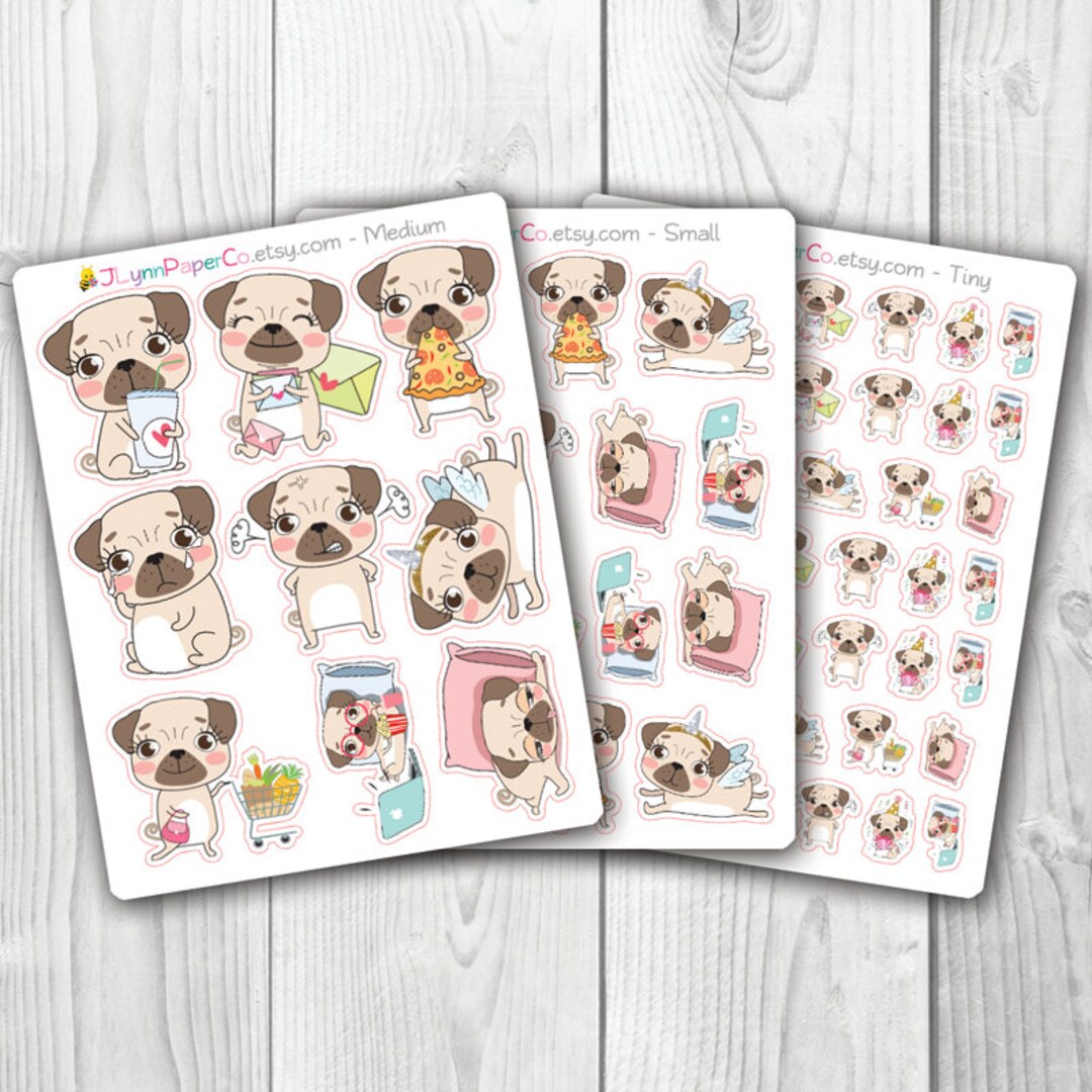 Pug Stickers - Etsy