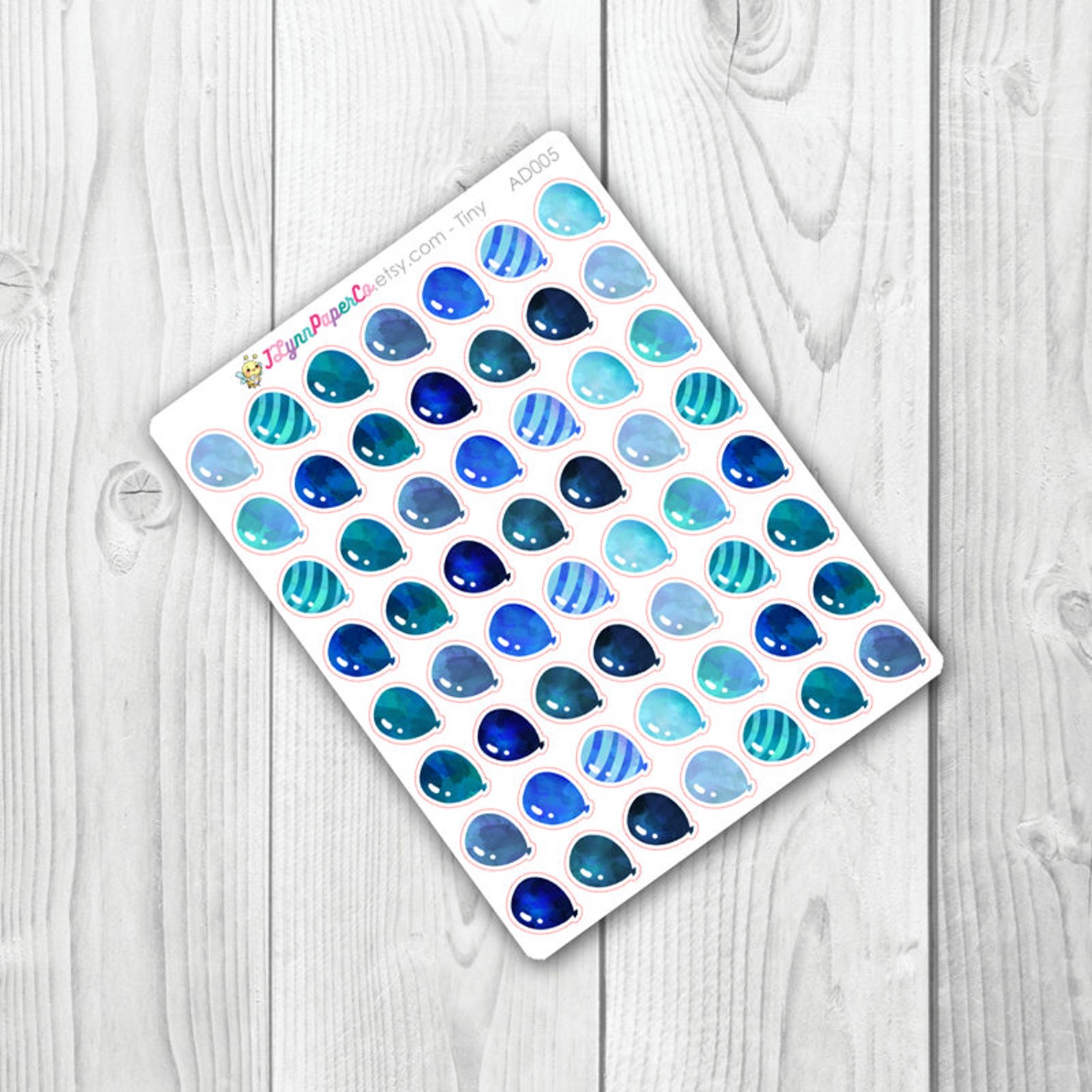 Blue Balloon Stickers AD005 - Etsy