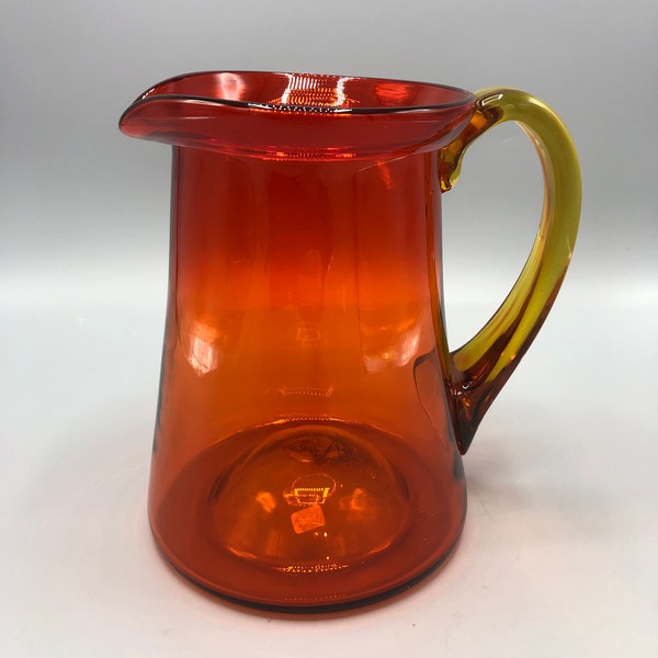 Blenko Crackle Glass Pitcher - Etsy