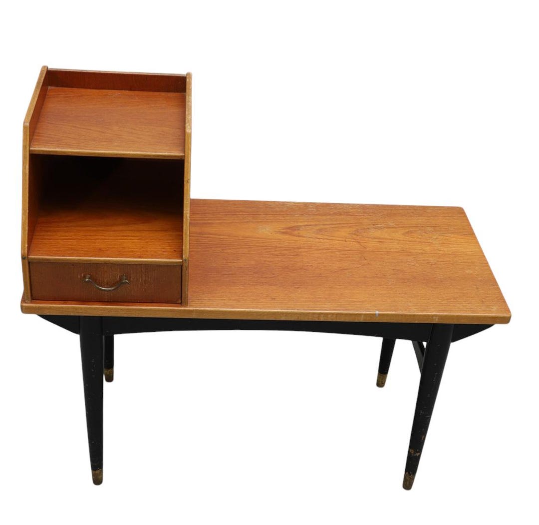 Mid Century Teak Telephone Table, 1960s - Etsy