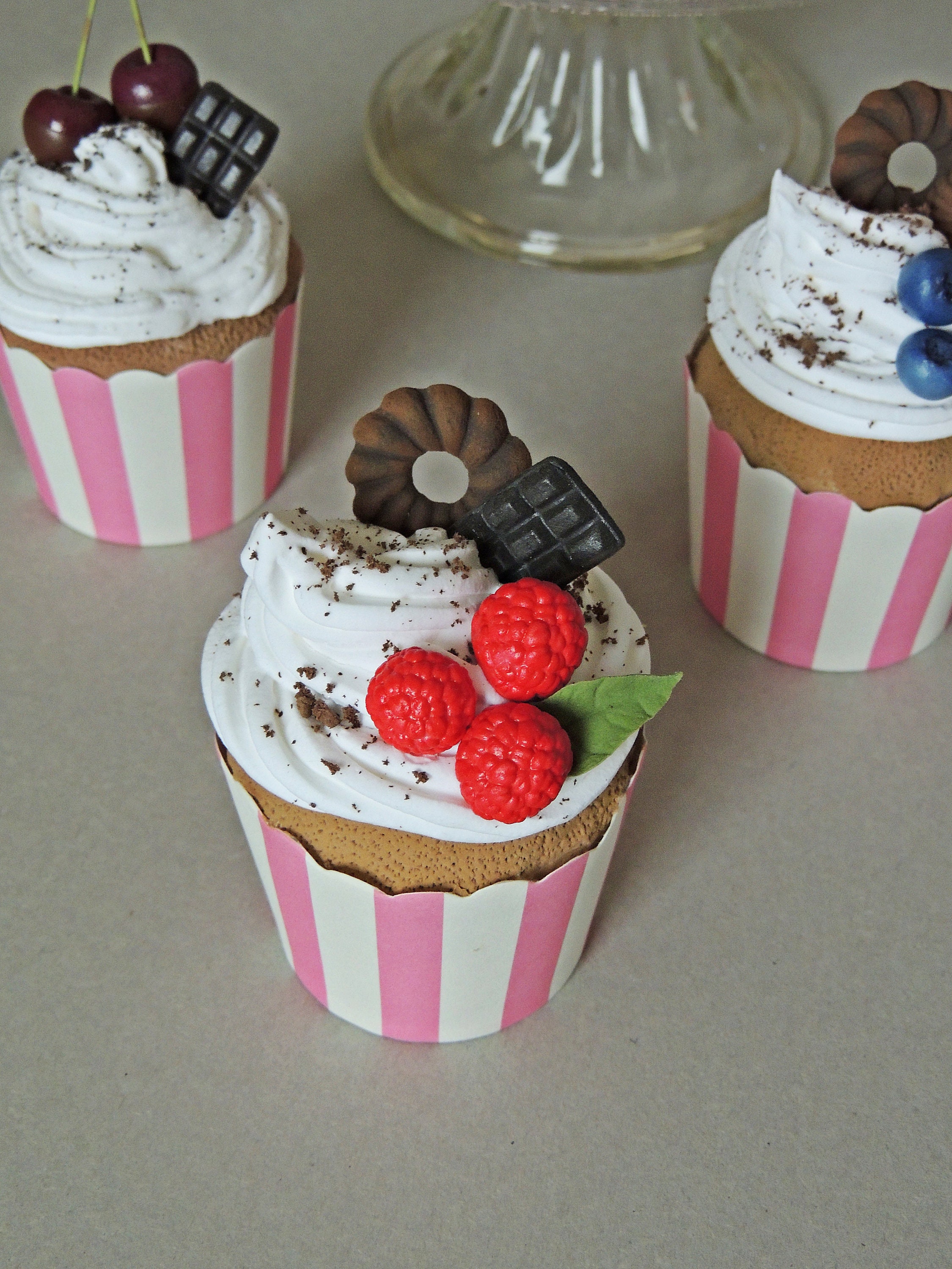 Fake Cupcake Realistic Cupcake With Fruits Fake Food Photo - Etsy