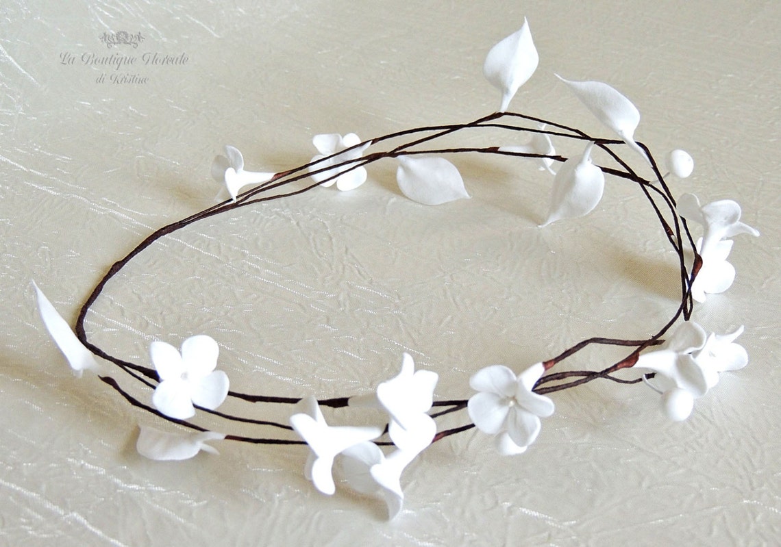 White Crown Crown for the Bride Crown Handmade Polymer - Etsy