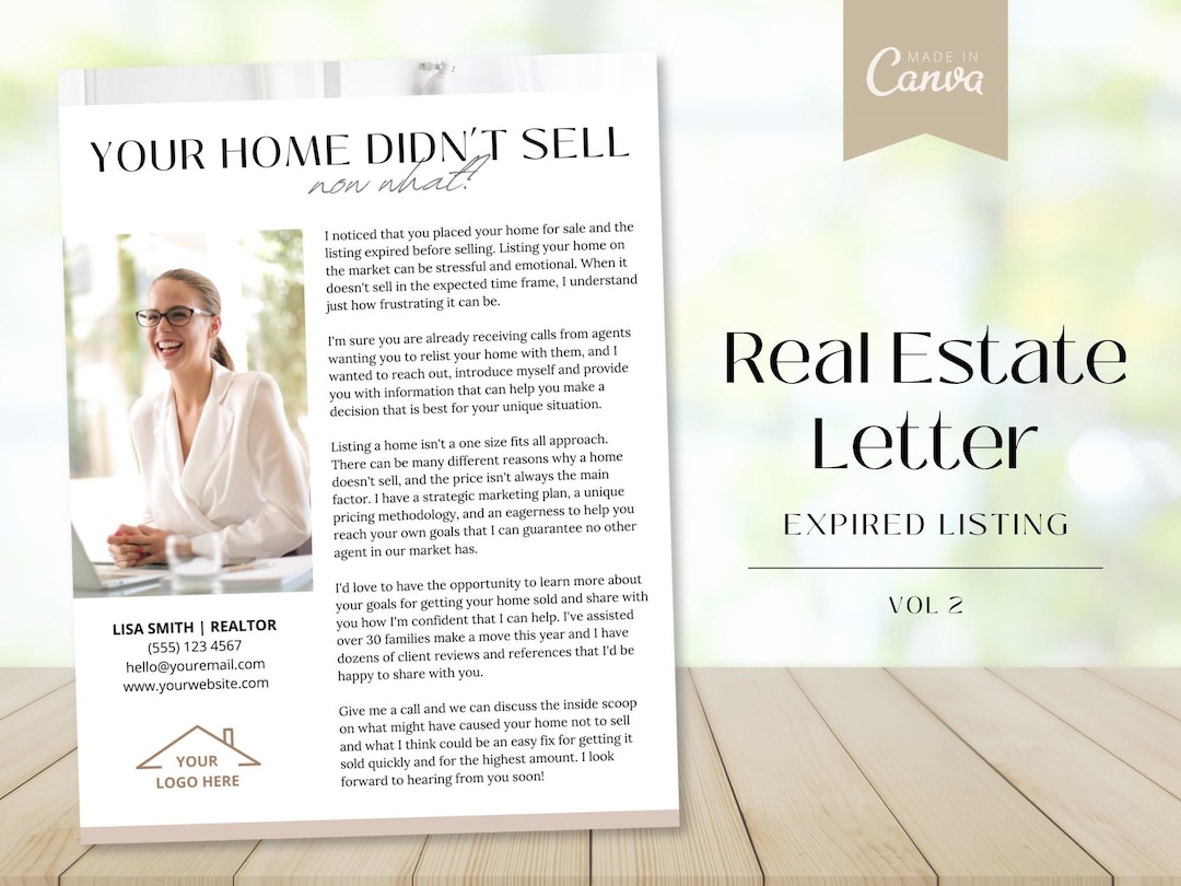 Expired Listing Real Estate Letter Template, Vol 02 (canva Editable) - Etsy