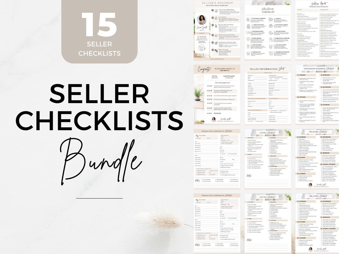 Seller Checklists Bundle, Real Estate Marketing, Seller Templates ...