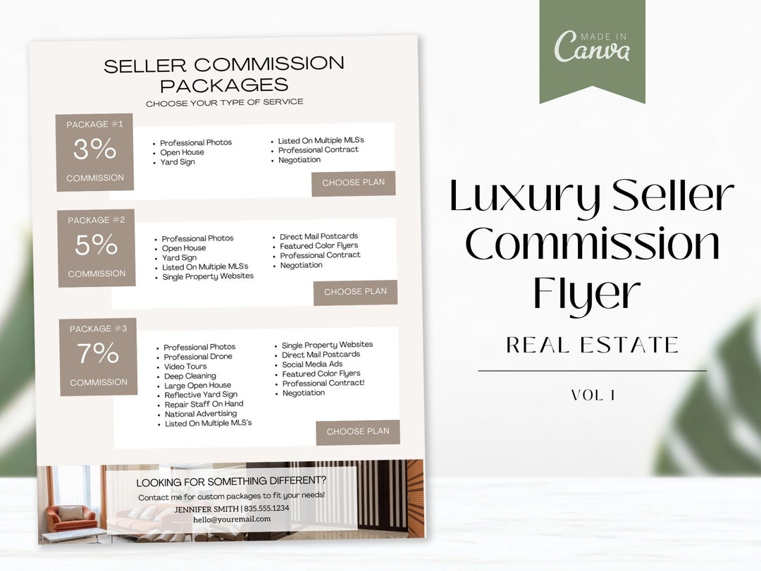 Seller Commission Flyer, Luxury Real Estate Marketing, Real Estate ...