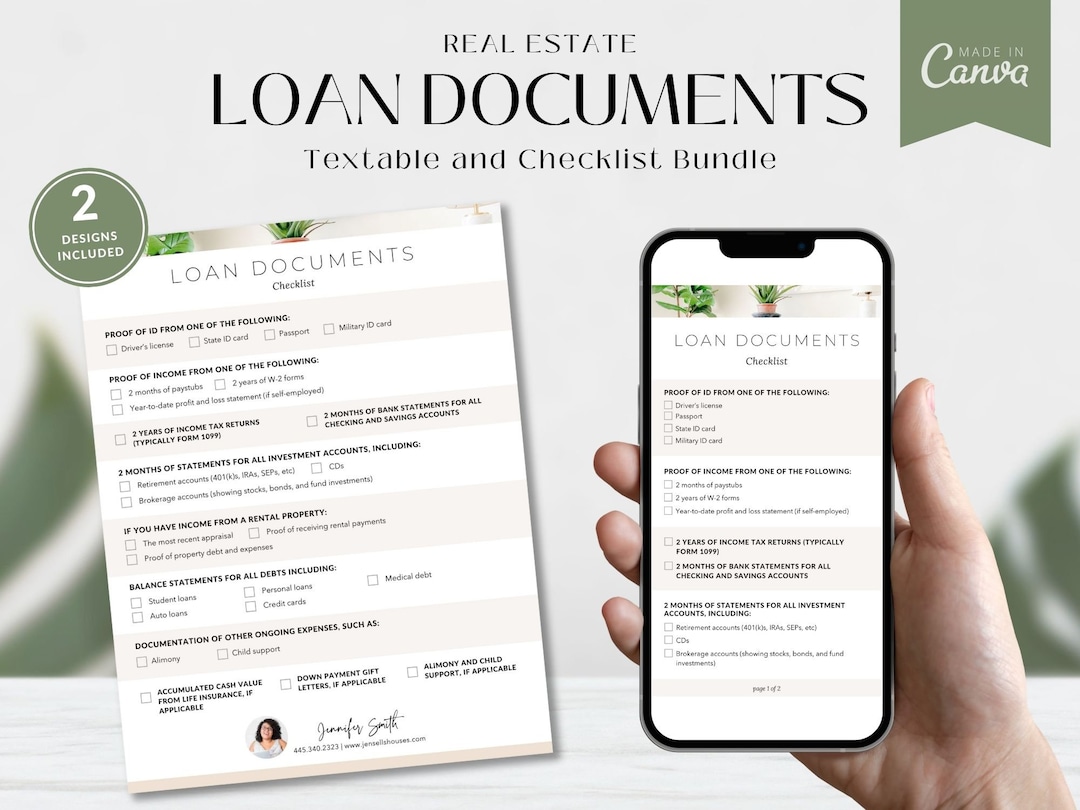 Loan Documents Checklist, Textable Loan Documents Checklist, Real Estate Marketing, Real Estate ...