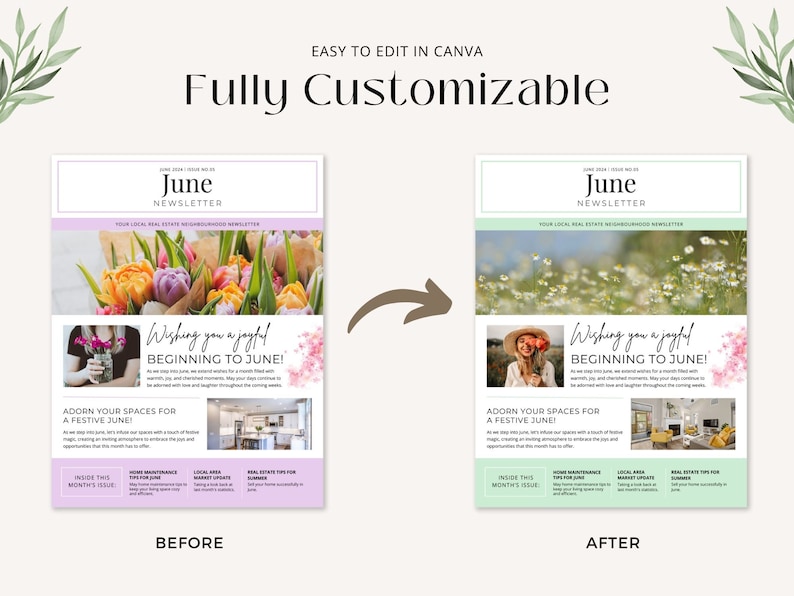 Real Estate Monthly Newsletter Bundle, Canva Template - Etsy