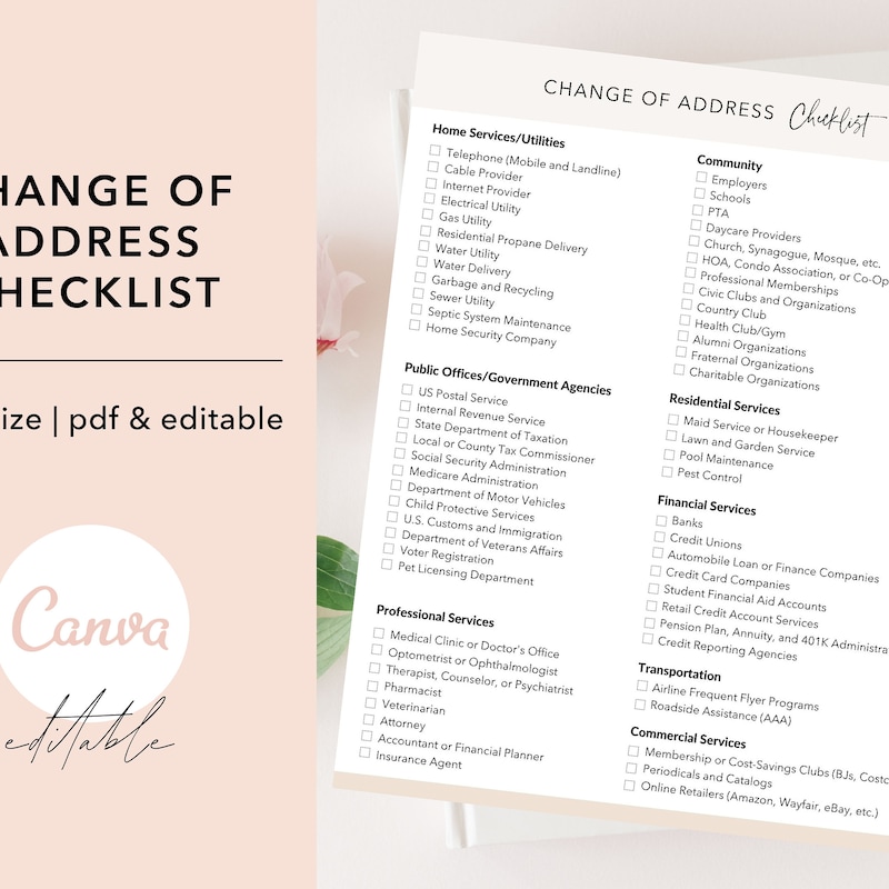 Address Changing List - Etsy UK