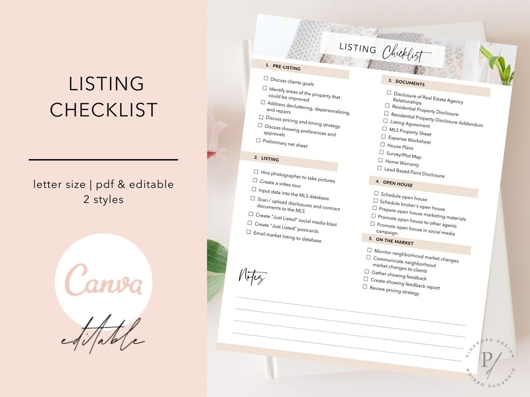 Listing Checklist, Real Estate Marketing, Listing Guide, Home Selling ...