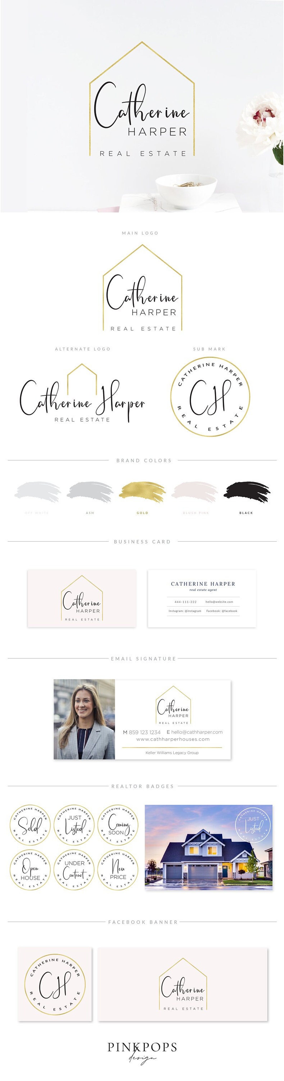 Real Estate Logo, Ultimate Real Estate Branding Kit, Modern House Logo ...