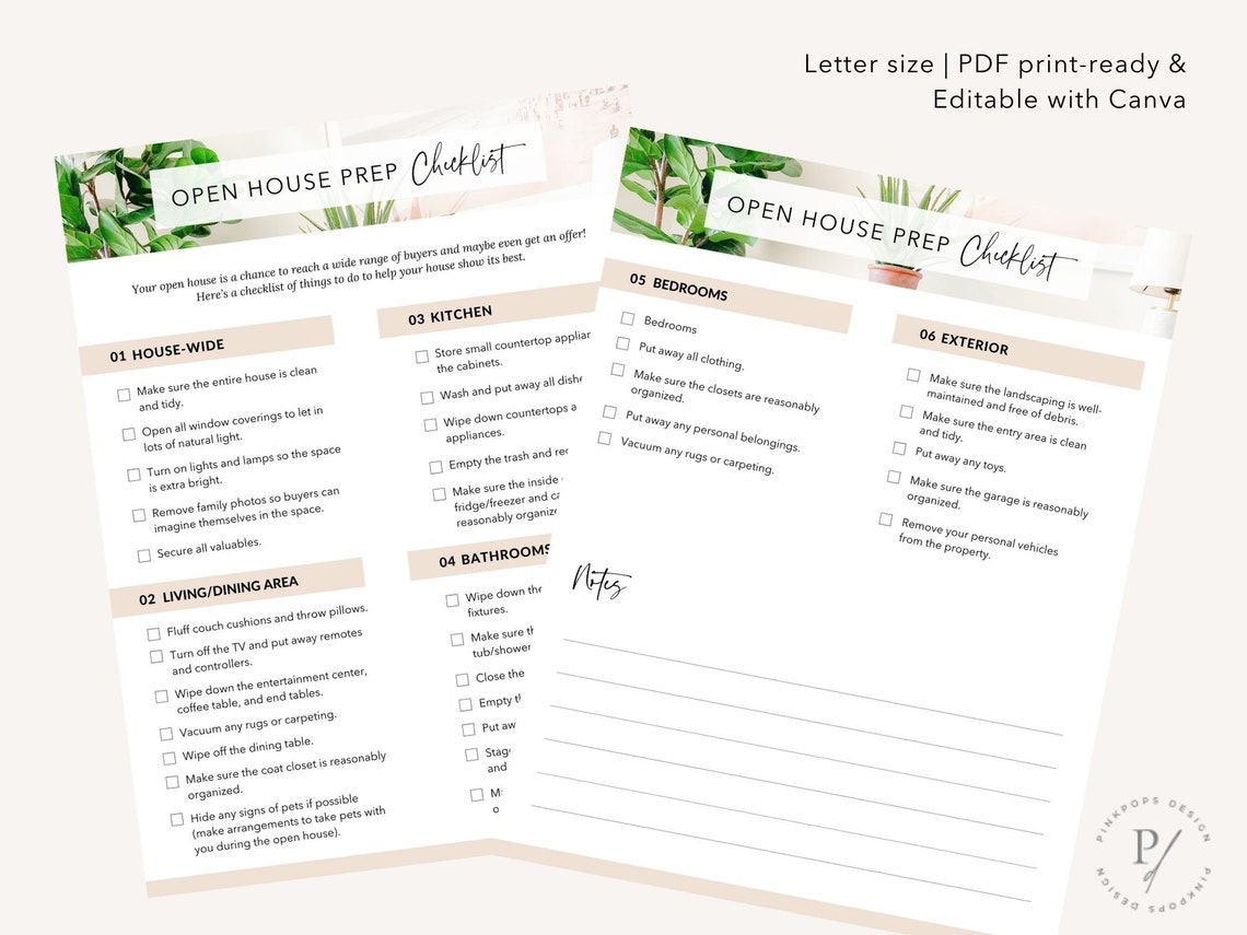 Open House Prep Checklist Real Estate Marketing Showing Prep - Etsy
