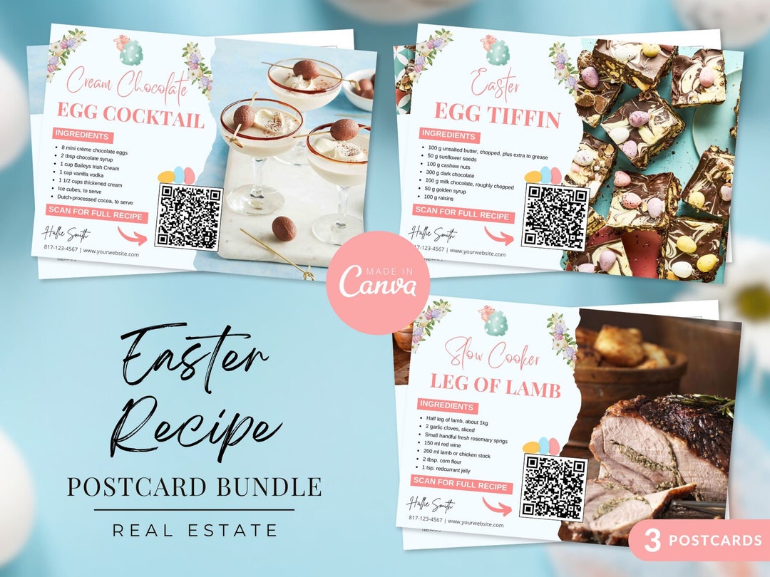 Real Estate Easter Recipe Postcard Bundle, Easter Recipe Postcard ...