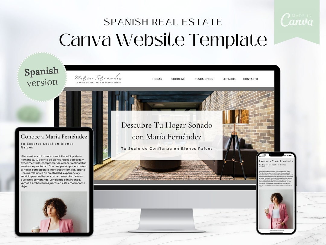 Spanish Real Estate Canva Website Template | Modern Marketing (digital ...