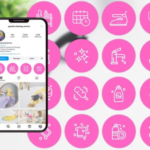 30 Cleaning Business Instagram Highlight Covers, Pink & White Cleaning ...