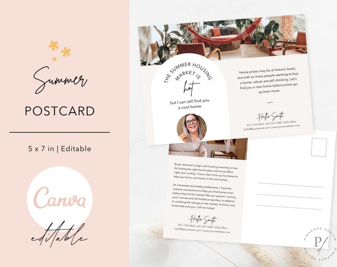 Set of Hello Summer Checklist Mailers W/envelopes Business Card Mailer ...