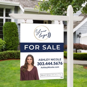 For Sale Sign 20x30 NAVY, Canva Real Estate for Sale Sign Template ...