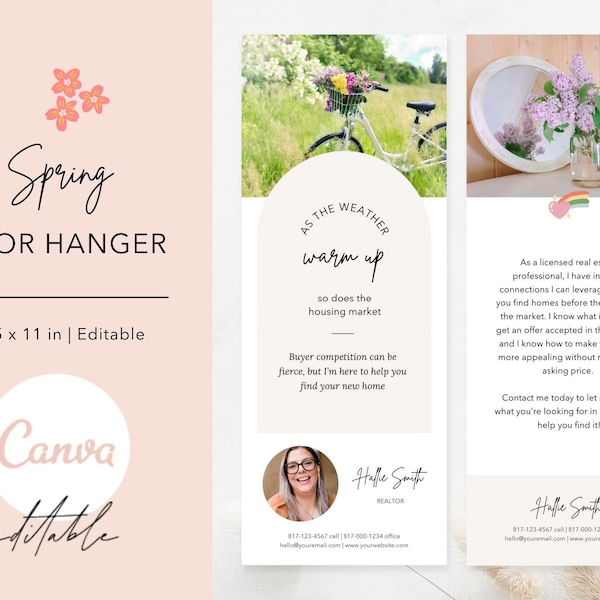 Spring Door Hanger Template - Etsy