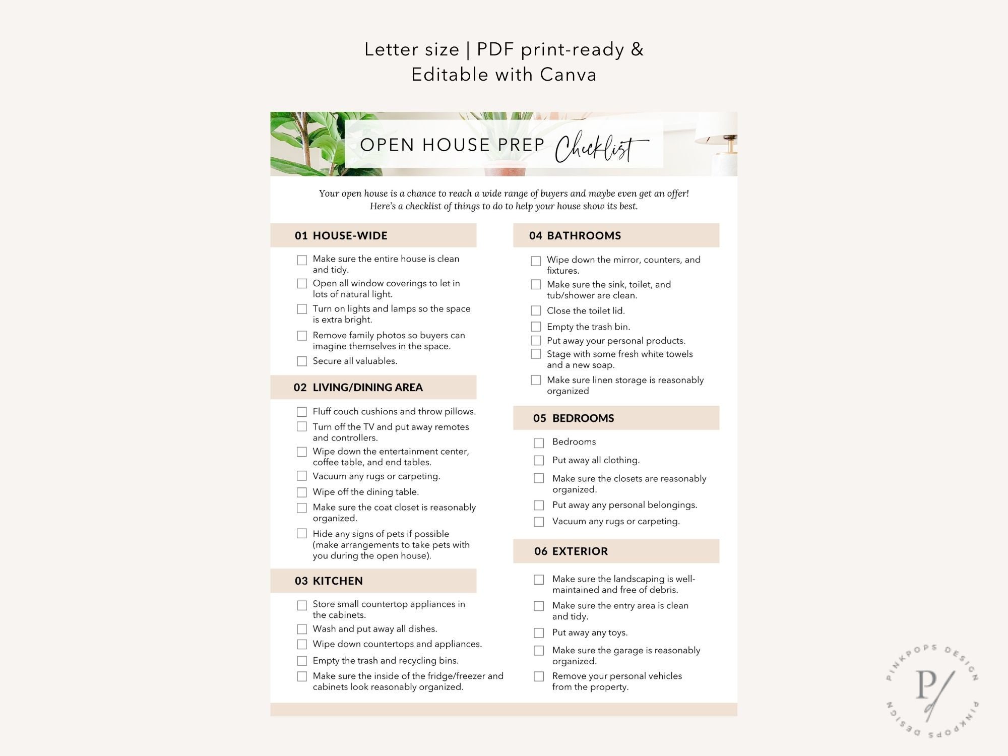 Open House Prep Checklist Real Estate Marketing Showing Prep - Etsy
