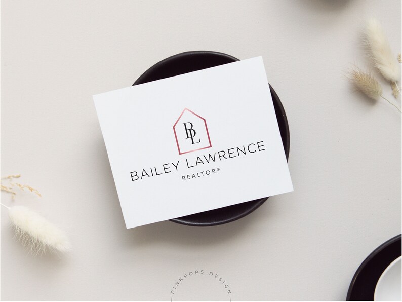 Gold Realtor Logo Canva Logo Template Rose Gold Real Estate - Etsy