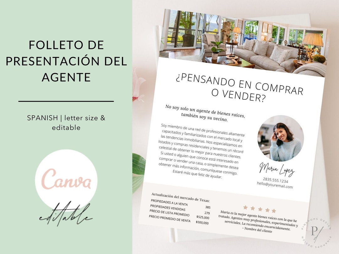 Bilingual Agent Introduction Flyer, Spanish Real Estate Marketing ...