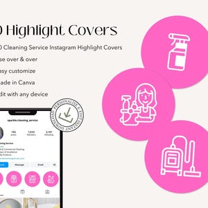 30 Cleaning Business Instagram Highlight Covers, Pink & White Cleaning ...