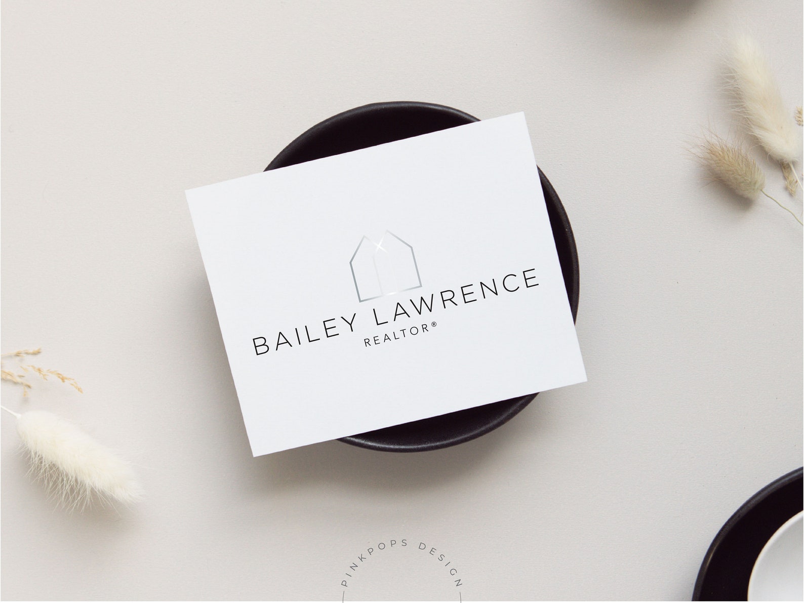 Silver Real Estate Logo Modern House Logo Real Estate - Etsy UK