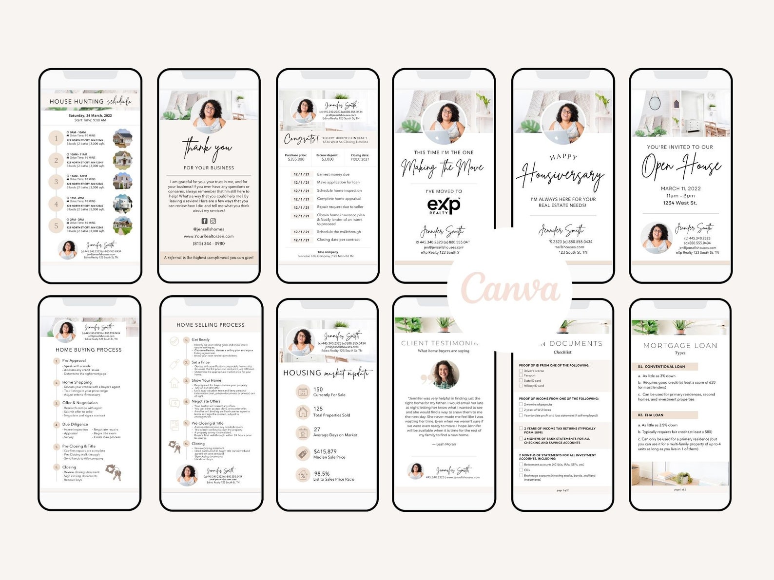 Real Estate Marketing Bundle, Real Estate Templates Canva, Real Estate ...