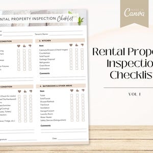 Rental Property Inspection Checklist | Real Estate Template (canva) - Etsy