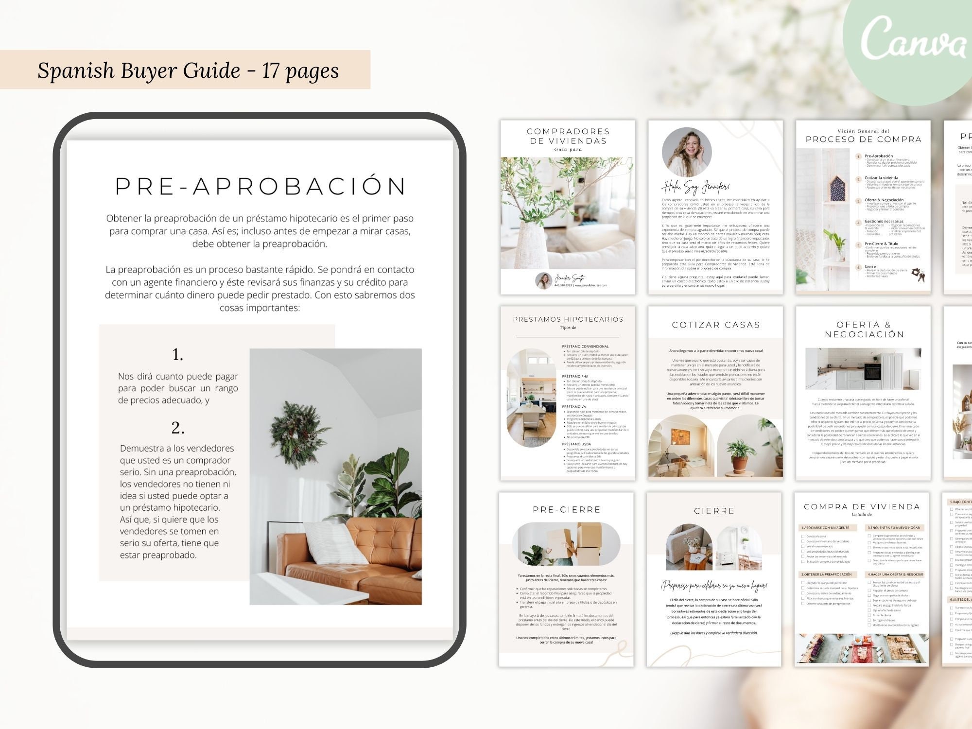 Spanish Real Estate Buyer & Seller Guides, Bilingual Canva Templates ...
