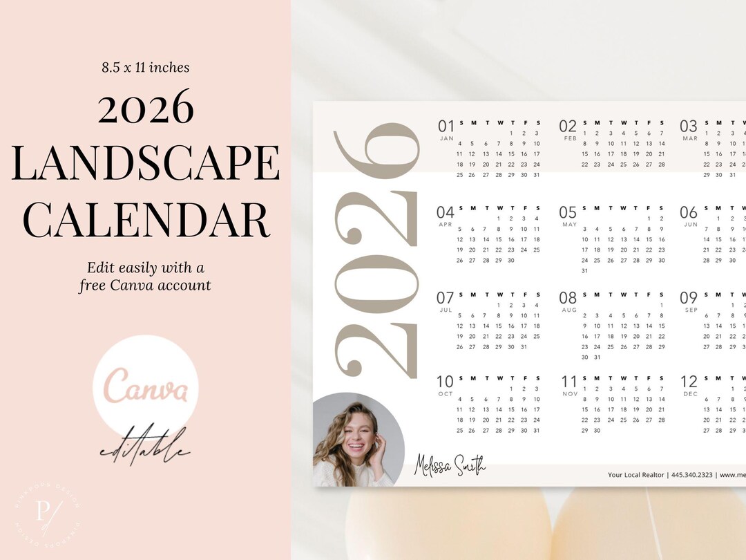 2026 Real Estate Calendar Magnet, Canva Editable (digital Download) - Etsy