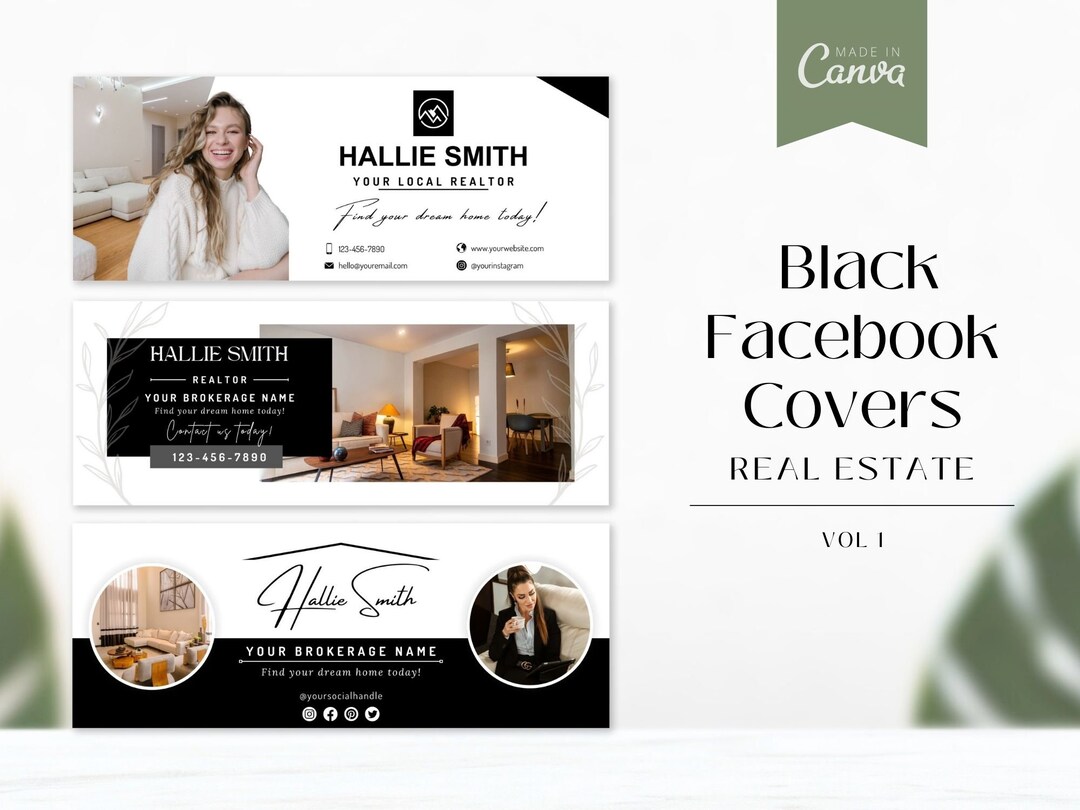Black Real Estate Facebook Covers | Realtor Facebook Banner | Realtor ...