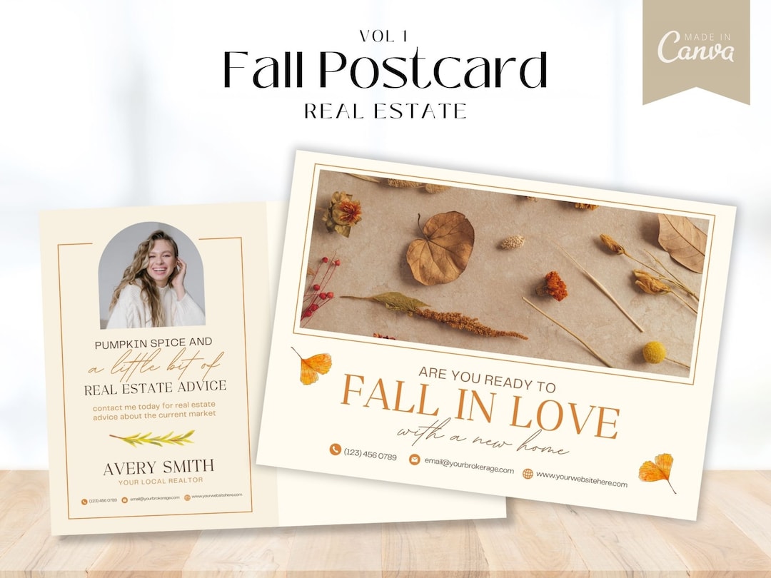 Fall Real Estate Postcard, Real Estate Fall Postcard, Fall in Love With ...