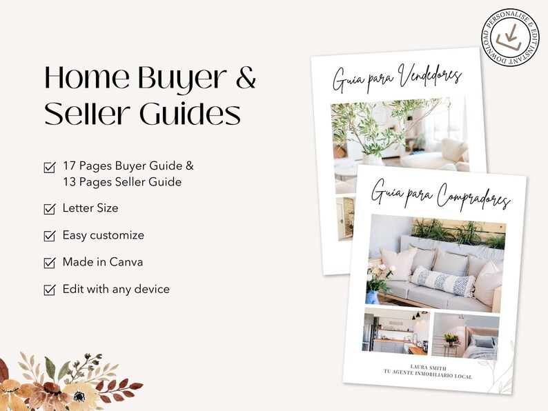 Spanish Real Estate Buyer & Seller Guide, Bilingual Canva Template - Etsy