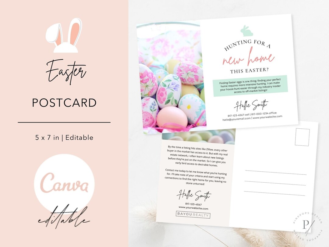 Real Estate Easter Egg Hunt Postcard, Real Estate Easter Postcard, Real ...