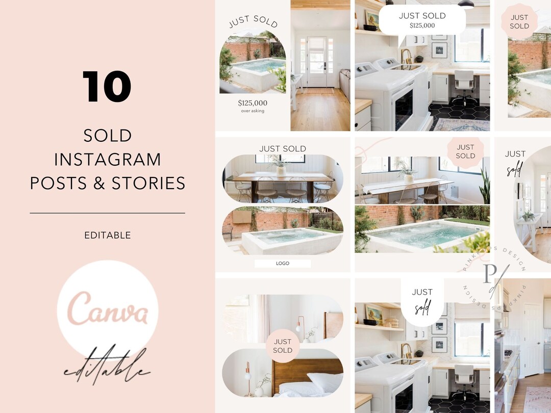 Real Estate Sold Instagram Post Templates, Listing Updates (canva ...
